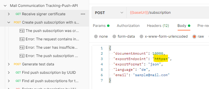 Mail Communication Tracking Push (Post & Parcel Germany)